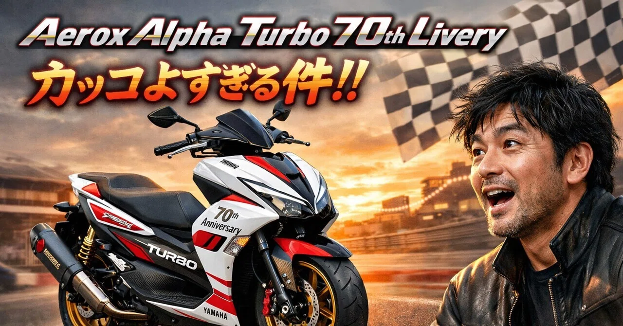 Aerox Alpha Turbo 70th Liveryがカッコよすぎる件。40代男性の物欲が止まらない。｜moma