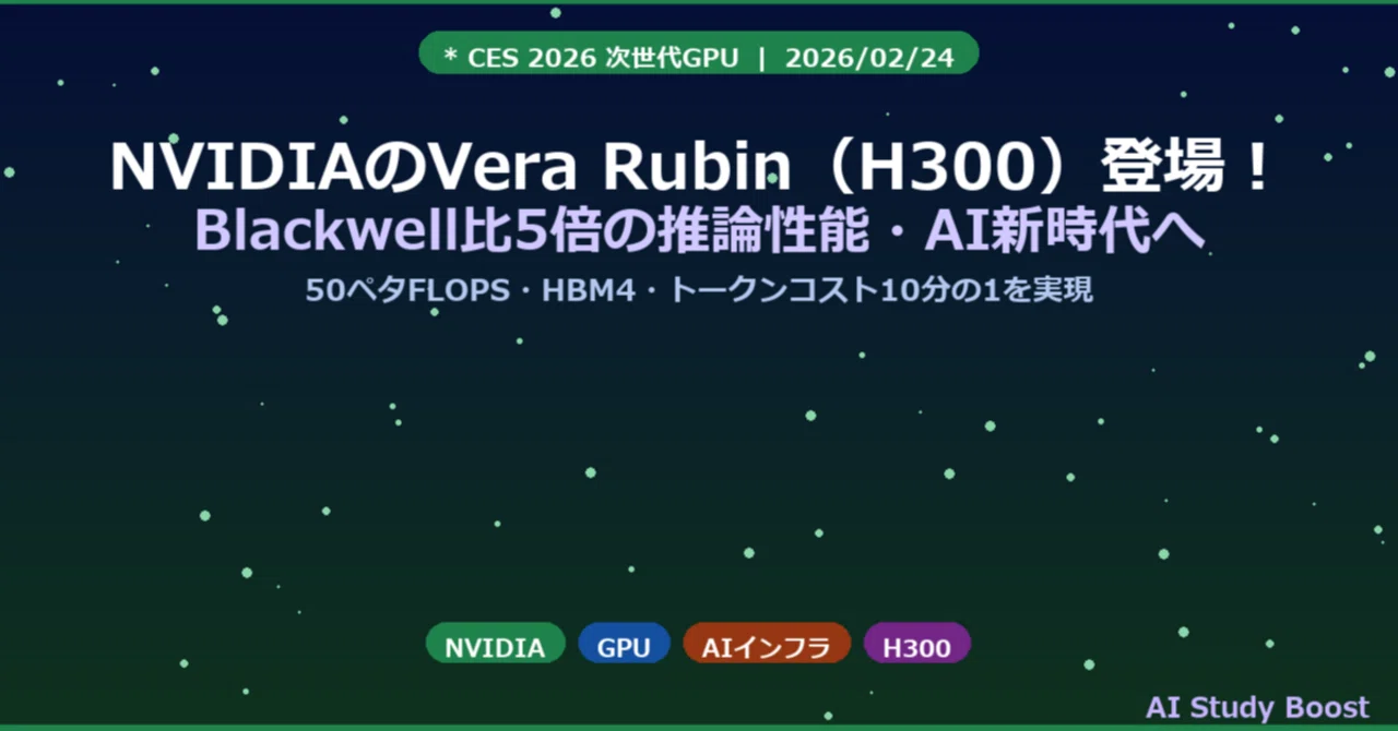 NVIDIAの次世代AI GPU「Vera Rubin（H300）」が登場！Blackwell比5倍の推論性能で兆パラメータ時代が幕開け ...