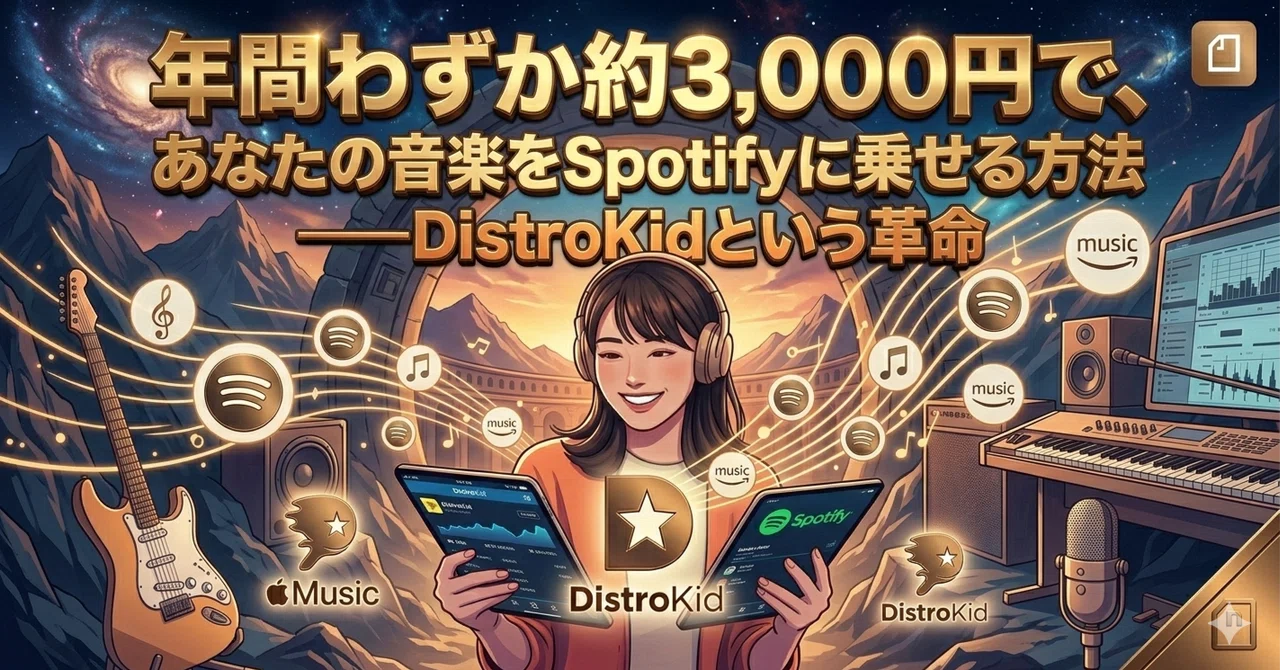 🌍 年間わずか約3,000円で、あなたの音楽をSpotifyに乗せる方法——DistroKidという革命｜BILzy