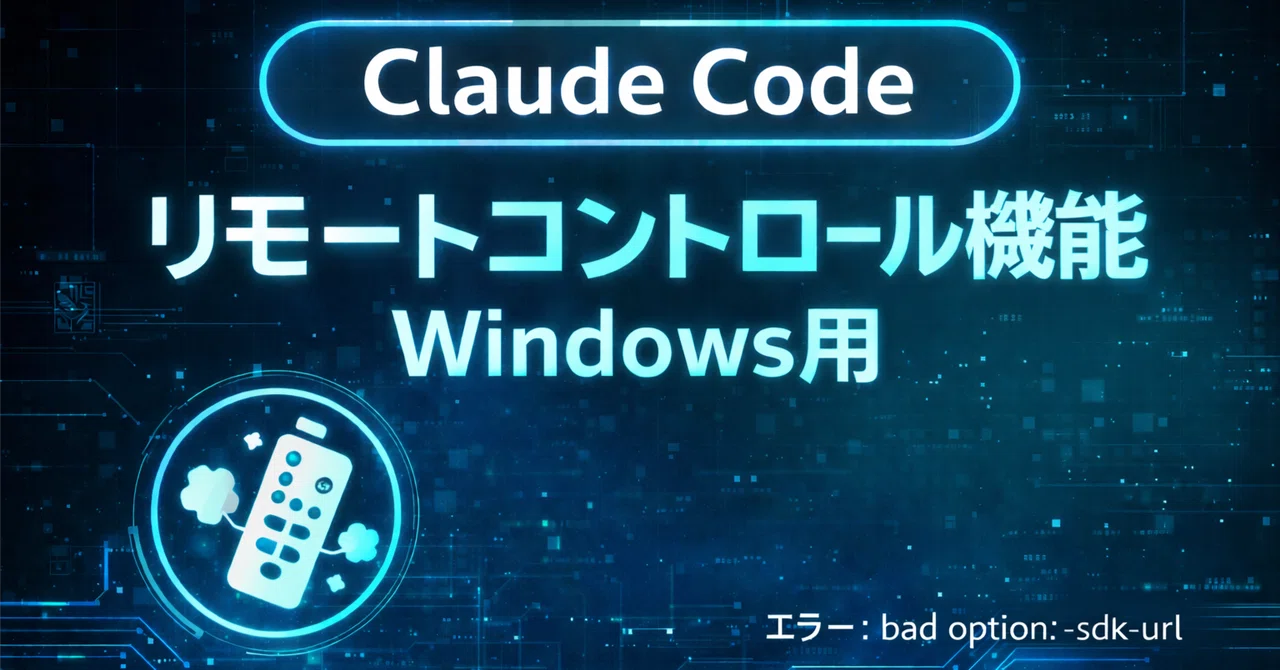 【Claude Code】Claude remote-control で「bad option: --sdk-url」エラーが出たときの解決法 ...