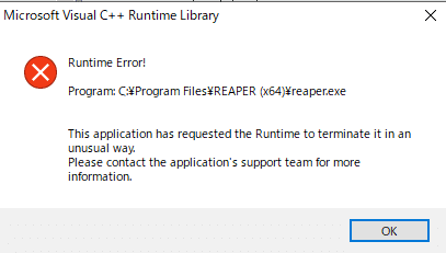 ReaperでRuntime Errorが出る場合の対処方法について｜iZotope日本公式ツイッターの中の人