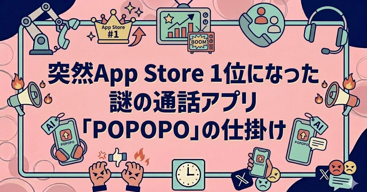突然App Store 1位になった謎の通話アプリ「POPOPO」の仕掛け｜つくりかた研究室｜AI×広告×クリエイティブ