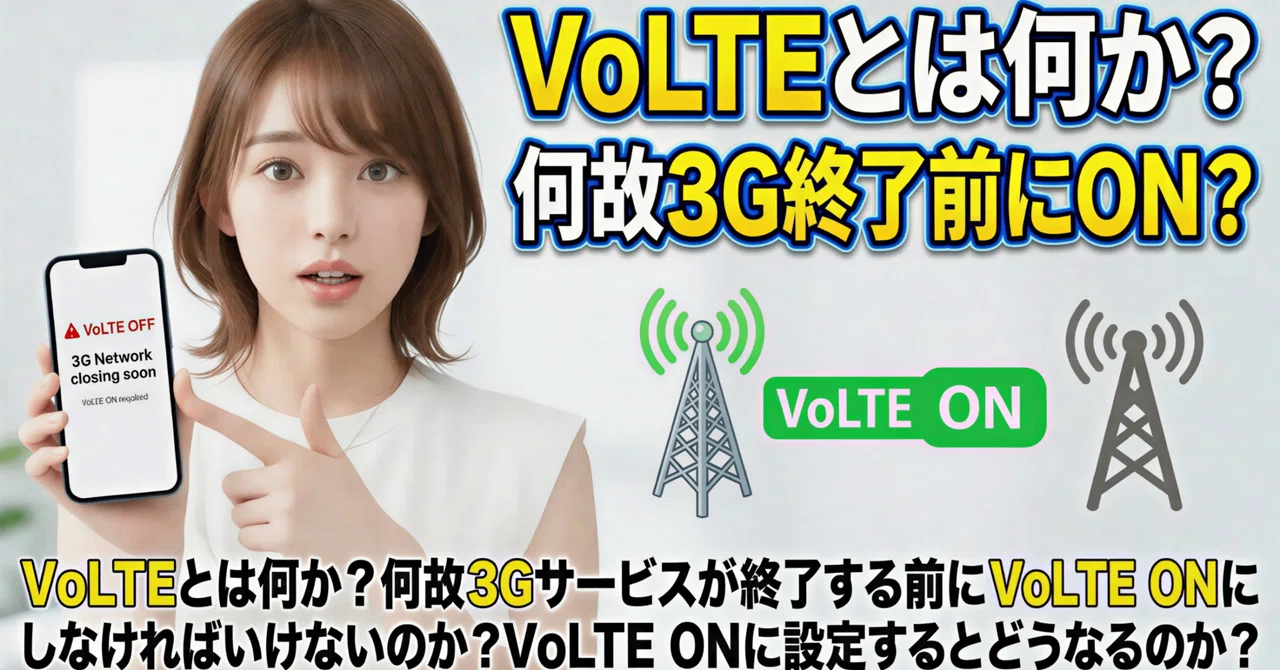VoLTEとは何か？何故3Gサービスが終了する前にVoLTE ONにしなければいけないのか？VoLTE ONに設定するとどうなるのか ...