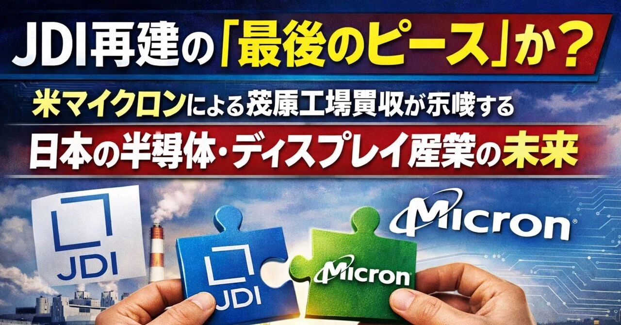 JDI再建の「最後のピース」か？米マイクロンによる茂原工場買収が示唆する日本の半導体・ディスプレイ産業の未来｜プライベートバンキングアカデミー