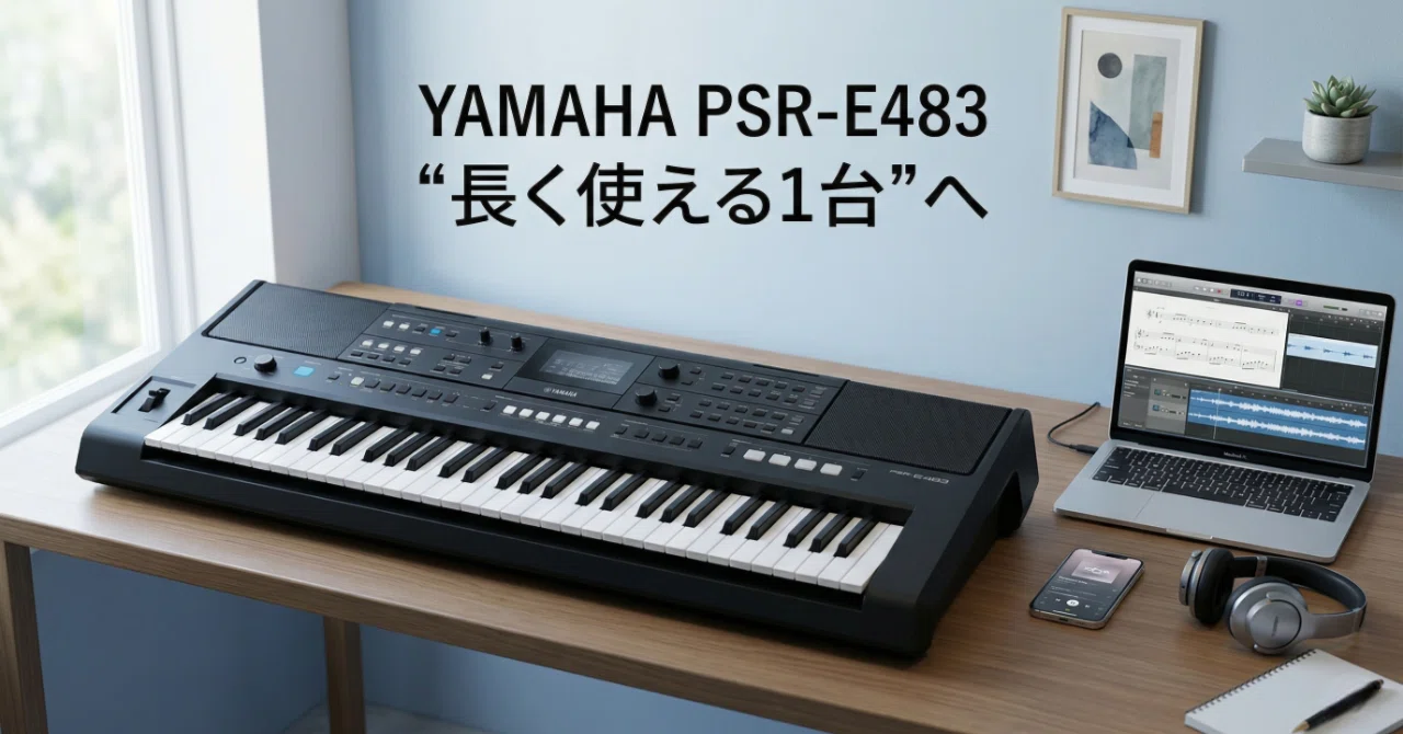 ヤマハ「PSR-E483」発売。入門キーボードから“長く使える1台”として進化｜伝思音学