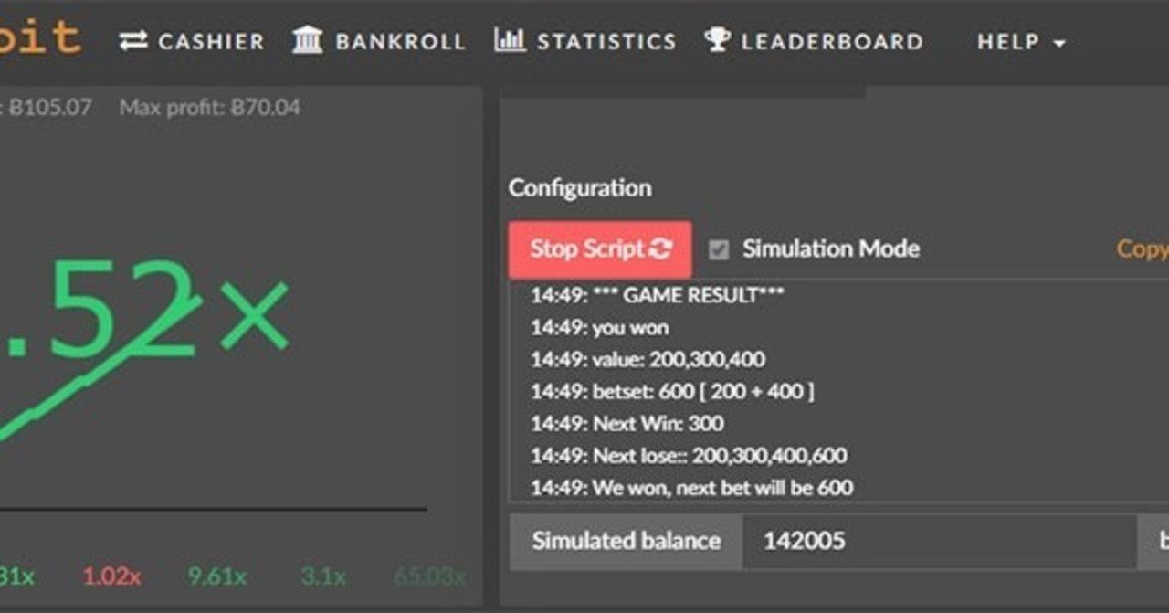 bustabit(バスタビット）2in1法自動スクリプト｜ブロックチェーンゲームでビットコイン（仮想通貨）投資研究所