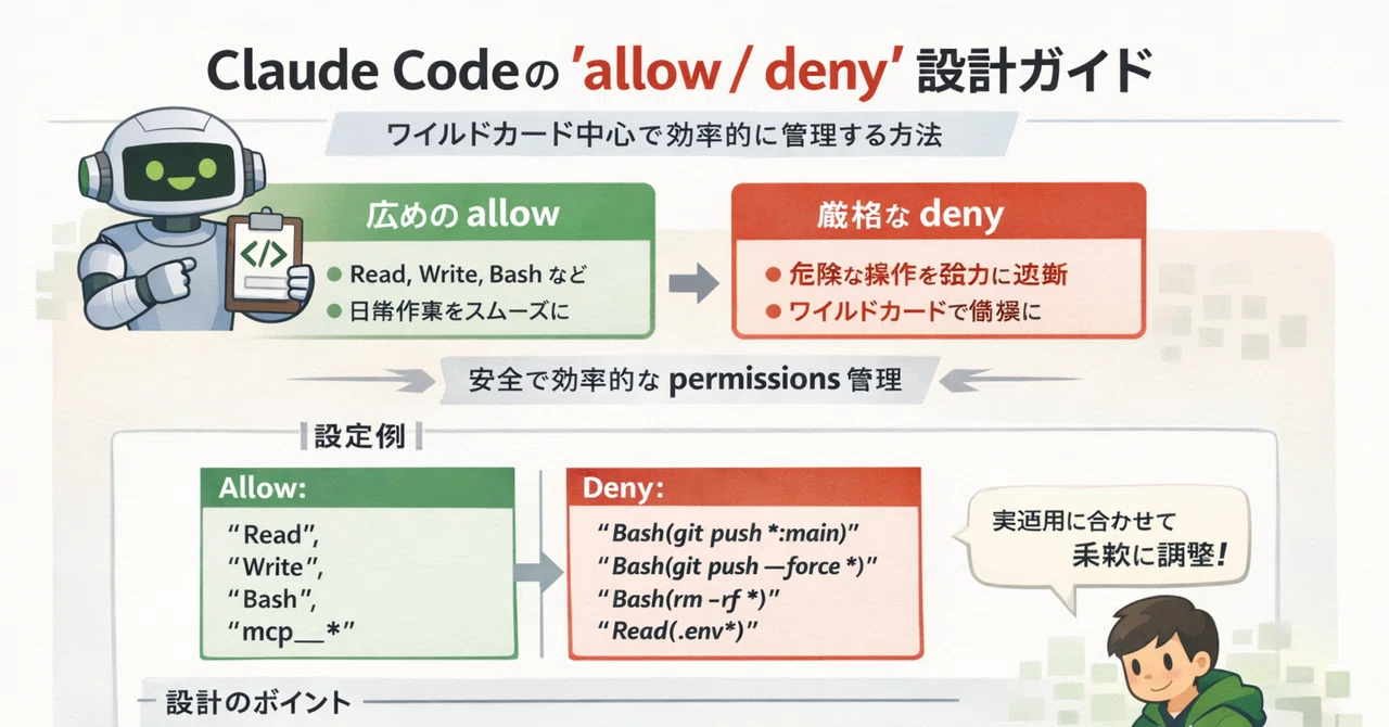 Claude Code の allow / deny をワイルドカード中心で管理しやすくする｜GoodOmenLife