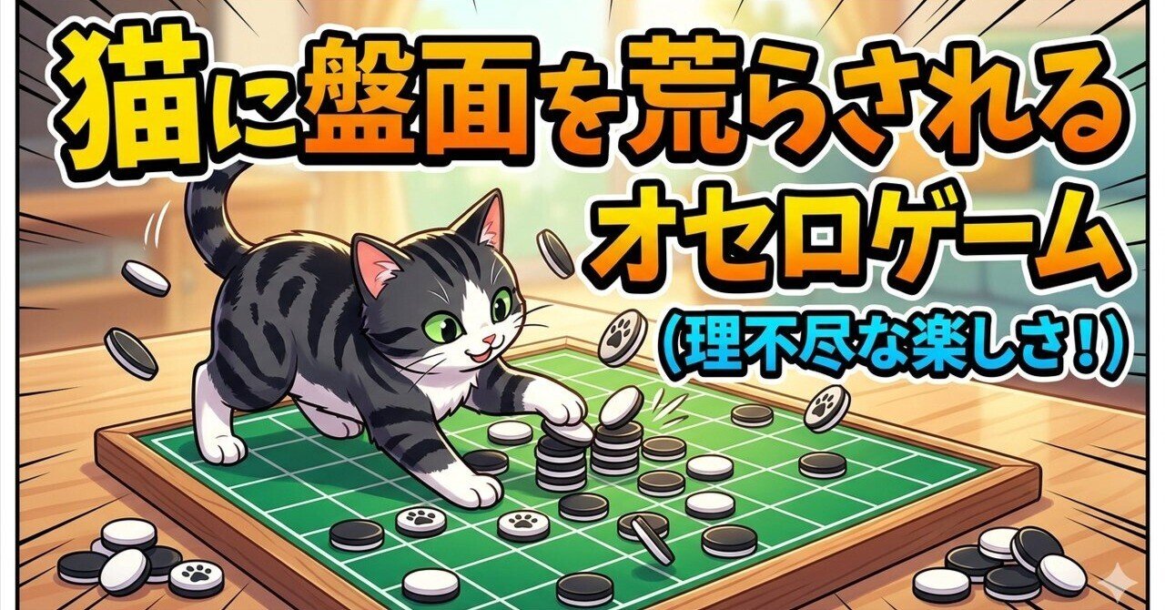 html:猫に盤面を荒らされるオセロゲーム【無料で遊べます】｜おもんぱかる