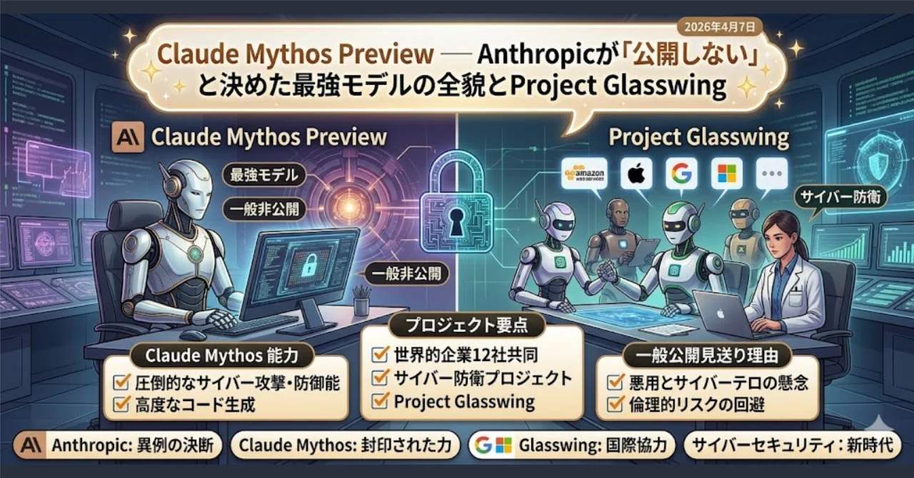 Claude Mythos Preview ── Anthropicが「公開しない」と決めた最強モデルの全貌とProject ...