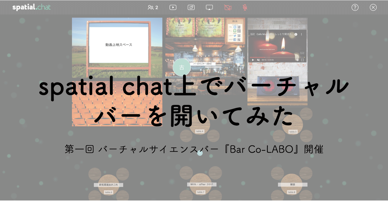 spatial chat上でバーチャルバーを開いてみた｜古谷 優貴 / Co-LABO MAKER