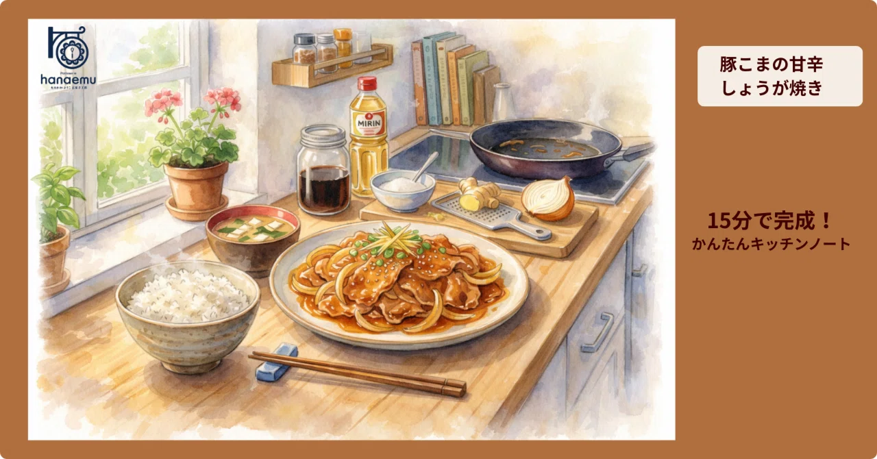 15分で完成！かんたんキッチンノート【豚こまの甘辛生姜焼き】｜瀧川陽子