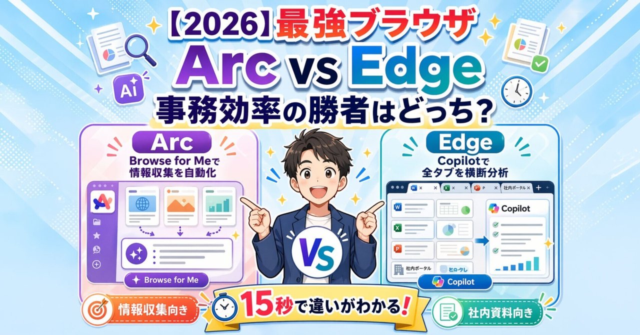 【2026】最強ブラウザArc vs Edge！事務効率の勝者はどっち？｜中古パソコン屋のナベキンファクトリー