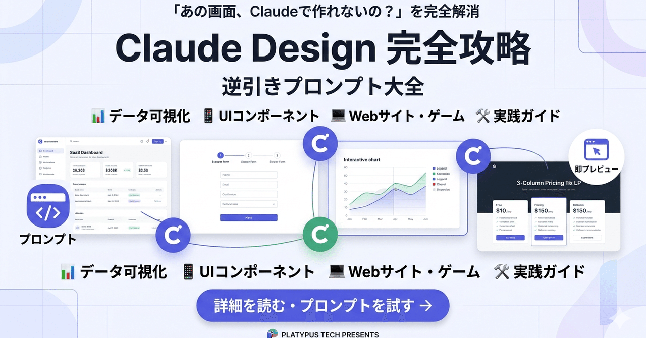 Claude Design完全攻略 逆引きプロンプト大全｜platypus2000jp