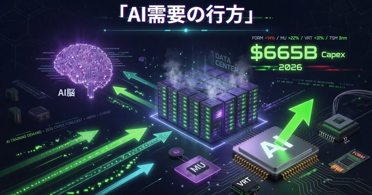 メガテック決算から見る「AI需要」の行方 ～$665B投資ラッシュが示す2026年の勝ち筋～｜Grok1.0