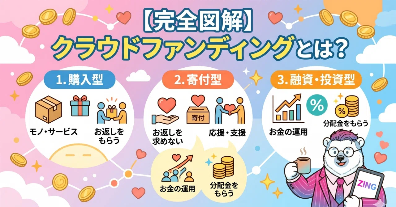 【完全図解】クラウドファンディングとは？初心者が知るべき3つの仕組み｜ZING開発中@白川