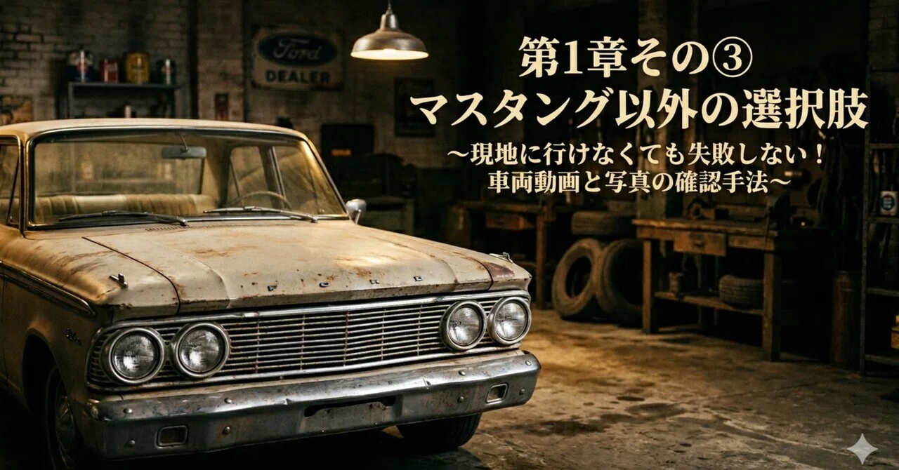 第1章 車両探し編その③ ～マスタング以外の選択肢と動画や写真の確認方法～【6000字】｜Yuji｜Classic Car Curator