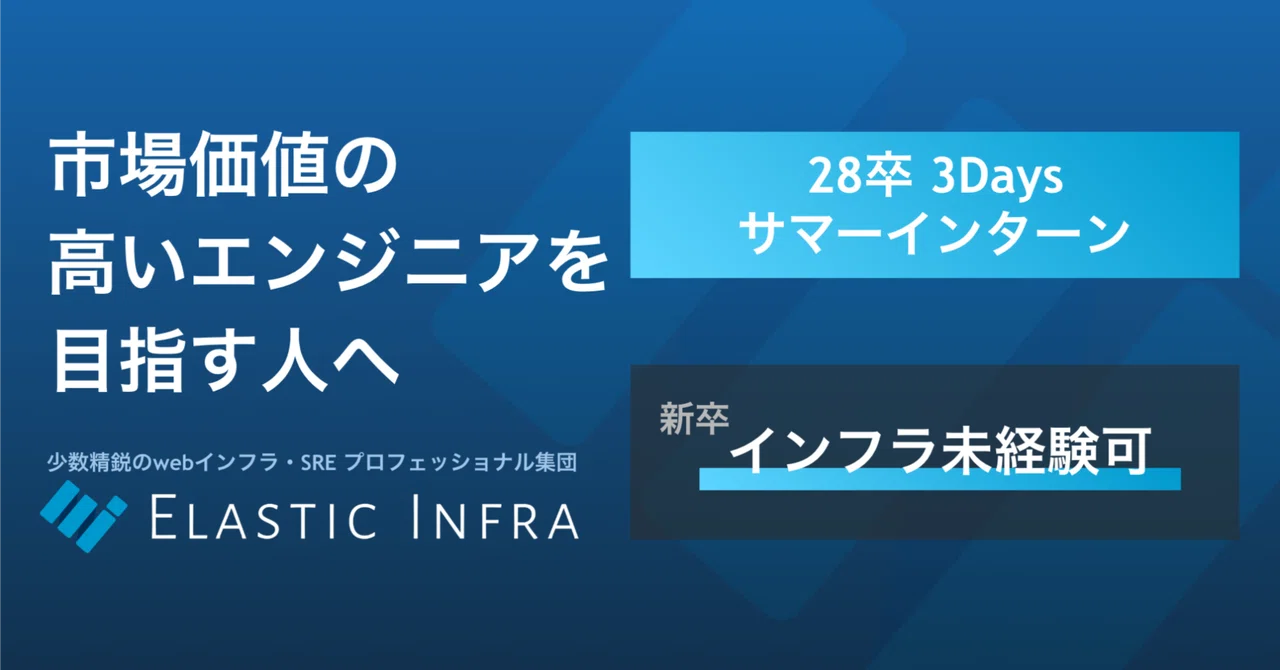 28新卒 サマーインターン 〜 壊れた環境を直せ！？ 3日間の実践SRE体験 〜｜株式会社Elastic Infra 公式
