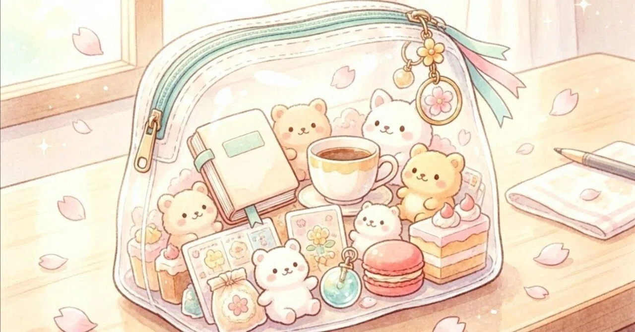 私のnote記事でガチャ詰めポーチを作ってみた話｜ののさん🌸ゆっくりのんびり私らしいnote
