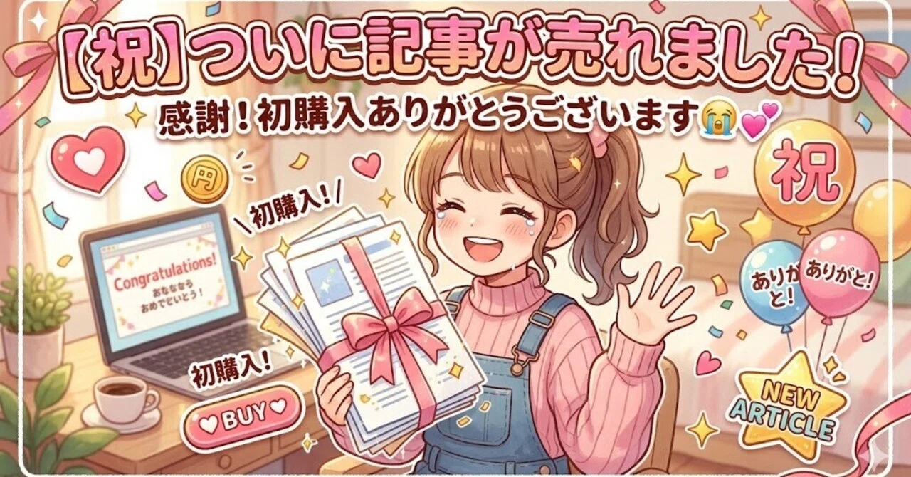 【祝】ついに…！初めて記事が売れましたっ😭💖 感謝の気持ちとお礼を伝えさせてください ｜poplar