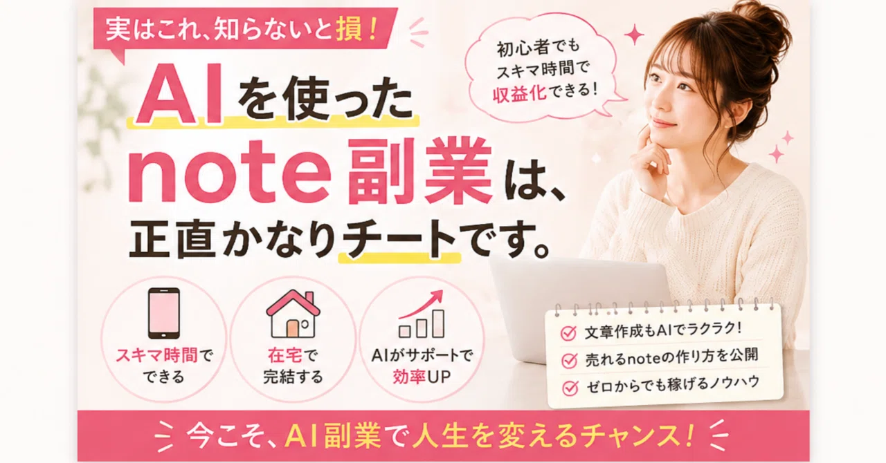 AIを使ったnote副業は、正直かなりチートです。｜さくらママの副業ノート