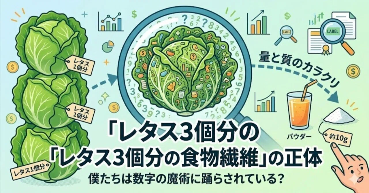 「レタス3個分の食物繊維」の正体。僕たちは数字の魔術に踊らされている？｜ポンコツ電機@元電気設計エンジニア