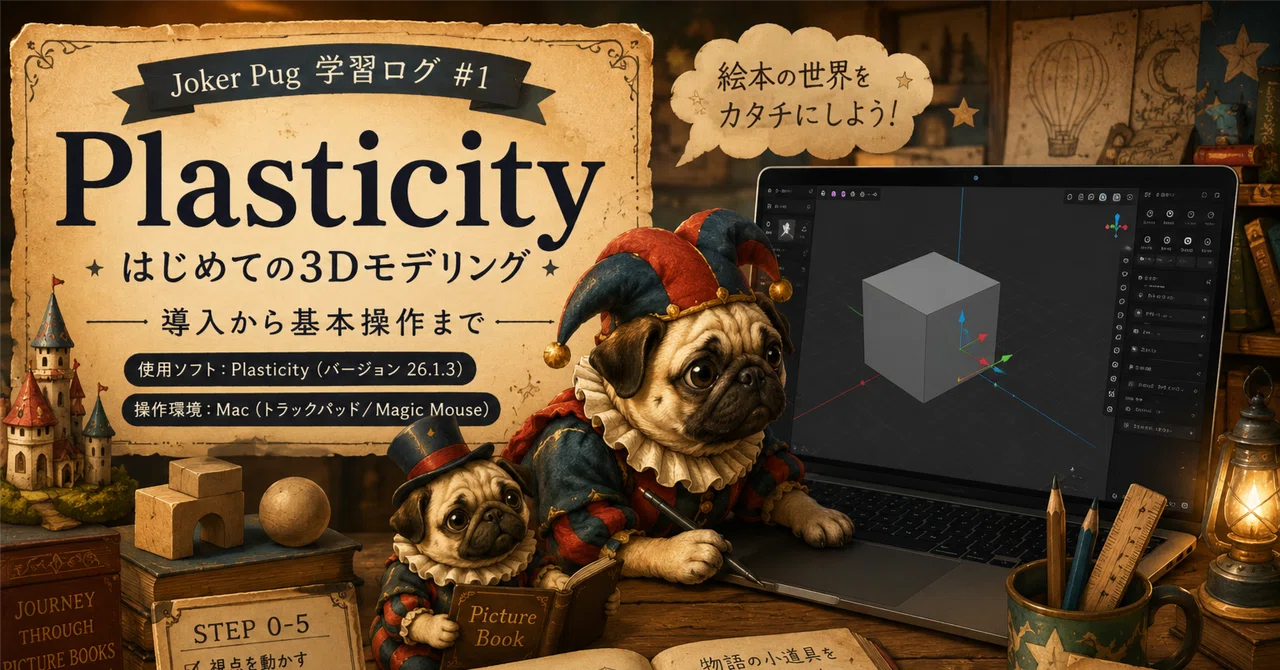 #1 Plasticityマニュアル｜絵本の世界を、立体で。3D制作をゼロから学ぶ｜Joker Pug