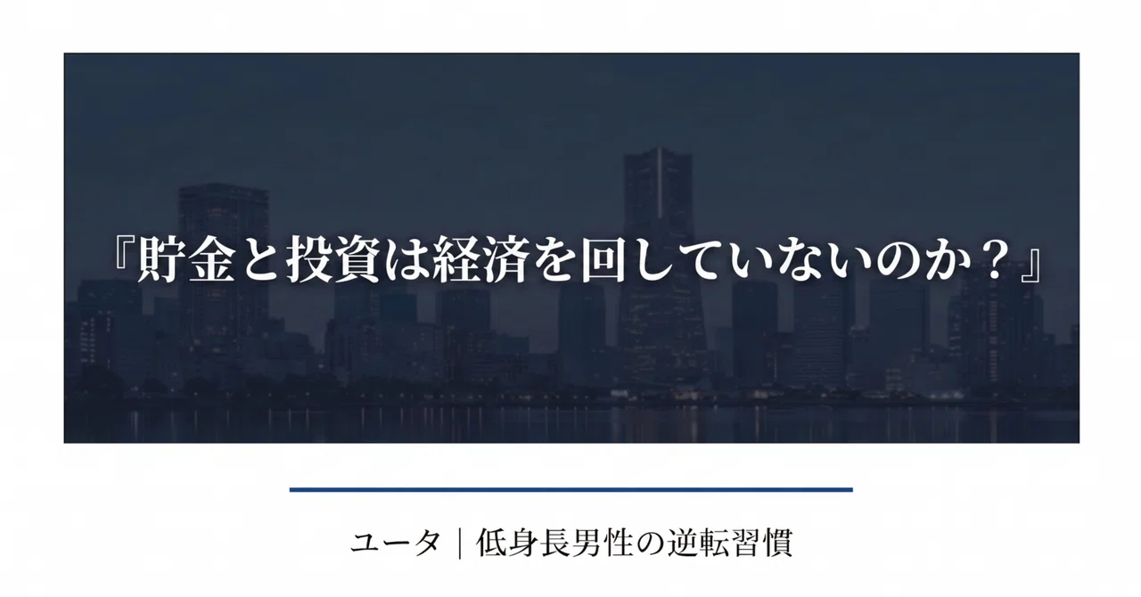 貯金と投資は悪？「消費して経済を回せ」の違和感 ｜ユータ｜低身長男性の逆転習慣