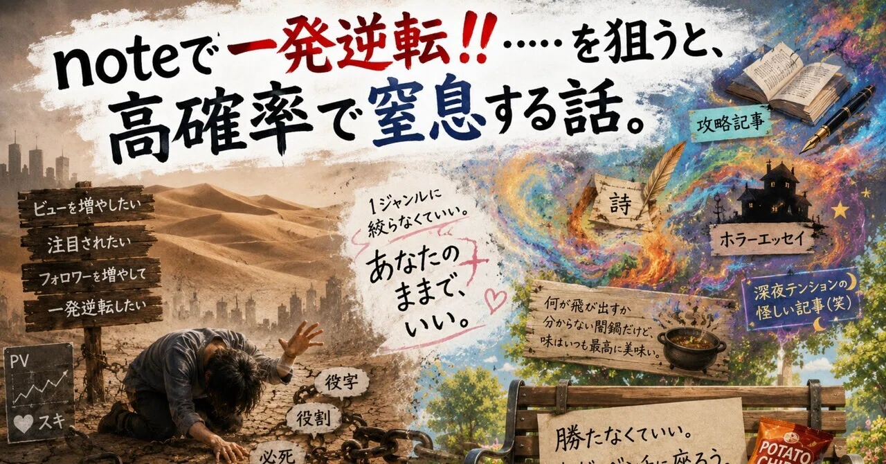📝【note攻略】noteで一発逆転‼️……を狙うと、高確率で窒息する話。｜こっぺぱん