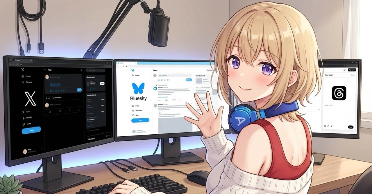 SNS3種自動投稿開始！X、Bluesky、Threads！｜えいりす
