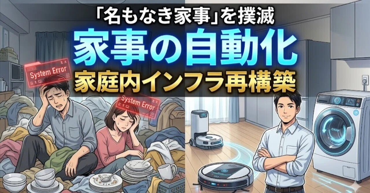 【家事の自動化】気合いは不要。「名もなき家事」を撲滅するエンジニア流・家庭内インフラ再構築｜Ryo