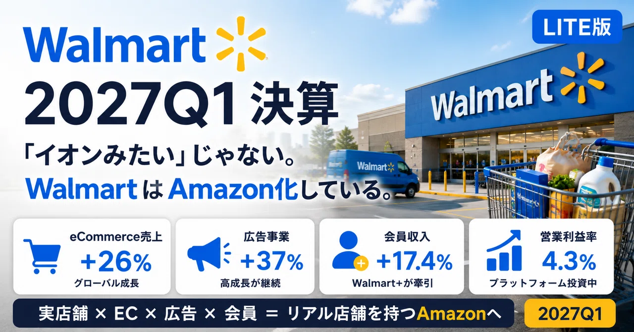 Walmart(WMT 米国株）2027Q1決算｜米国版イオン？全然違います。｜NORA 投資録