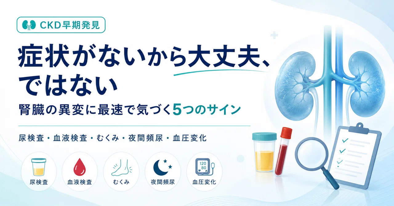 “症状がないから大丈夫”ではない。腎臓の異変に最速で気づく5つのサイン｜clear 身体資産設計図｜40代からのリデザイン