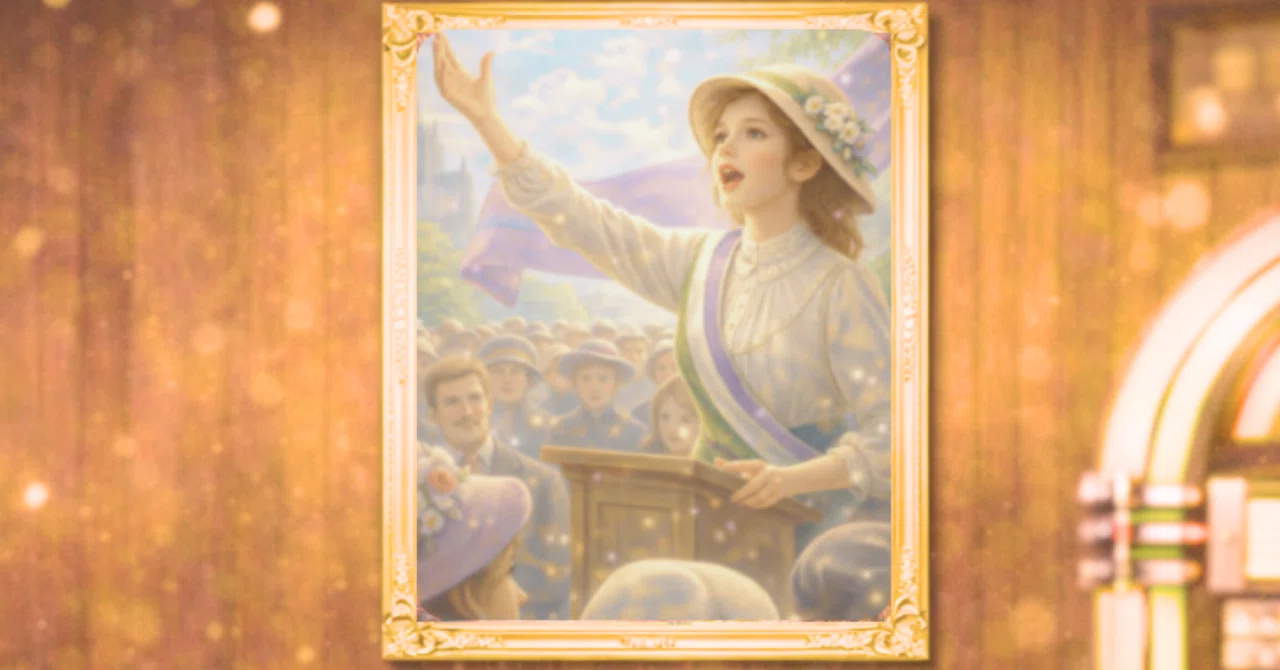 双子座16度 「熱弁する婦人参政運動家 」A woman suffragist haranguing.｜aqua_reading