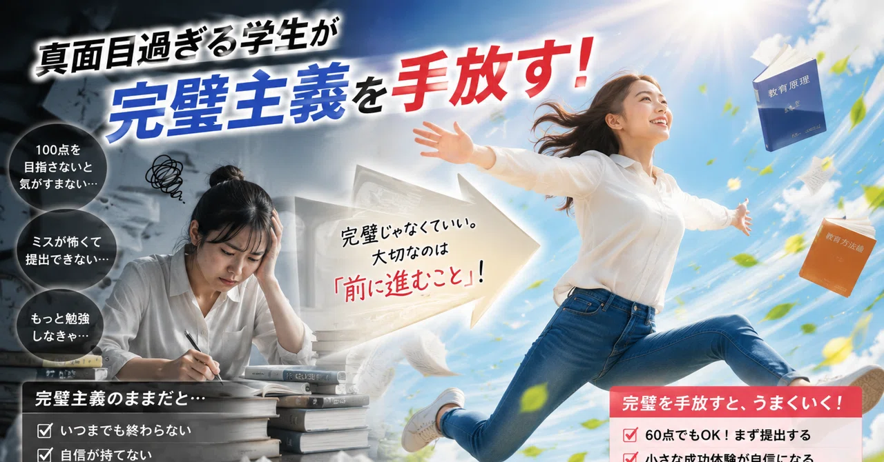 【日大通信】真面目過ぎる教職生が完璧主義を手放した方がいい理由｜日大通信教育部生アレキサンダー