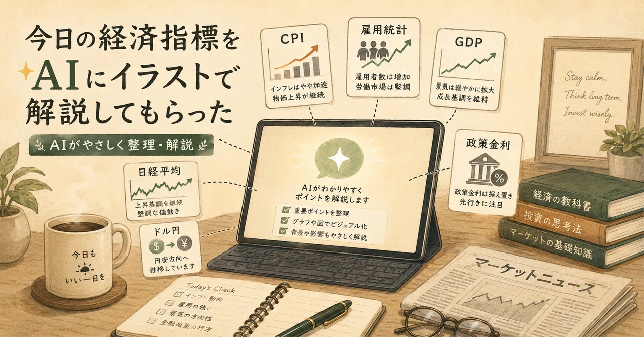 「今日の経済指標をAIにイラストで解説してもらった」｜消費者物価指数 東京都区部2026年(令和8年)5月分（中旬速報値）｜40代実験室