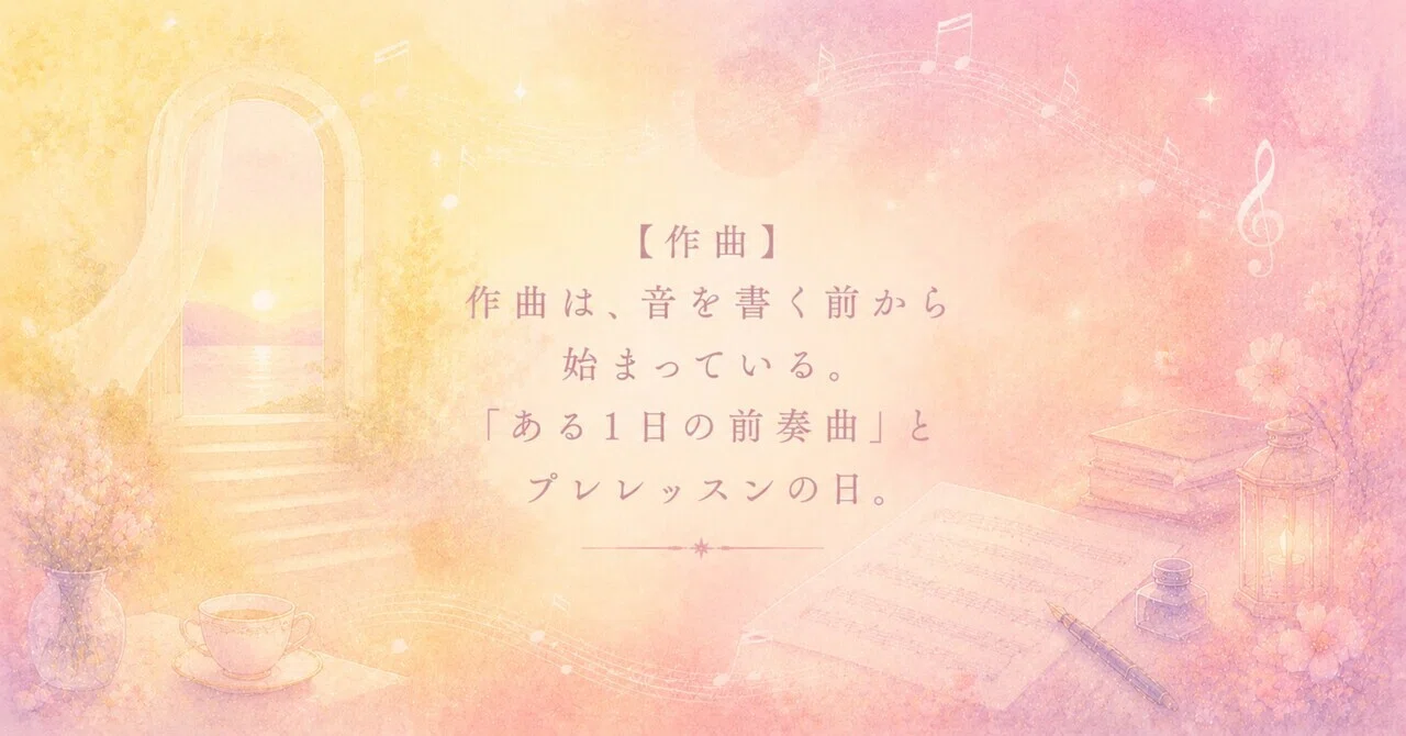 【作曲】 作曲は、音を書く前から始まっている。「ある1日の前奏曲」とプレレッスンの日。｜music chocolate（48）