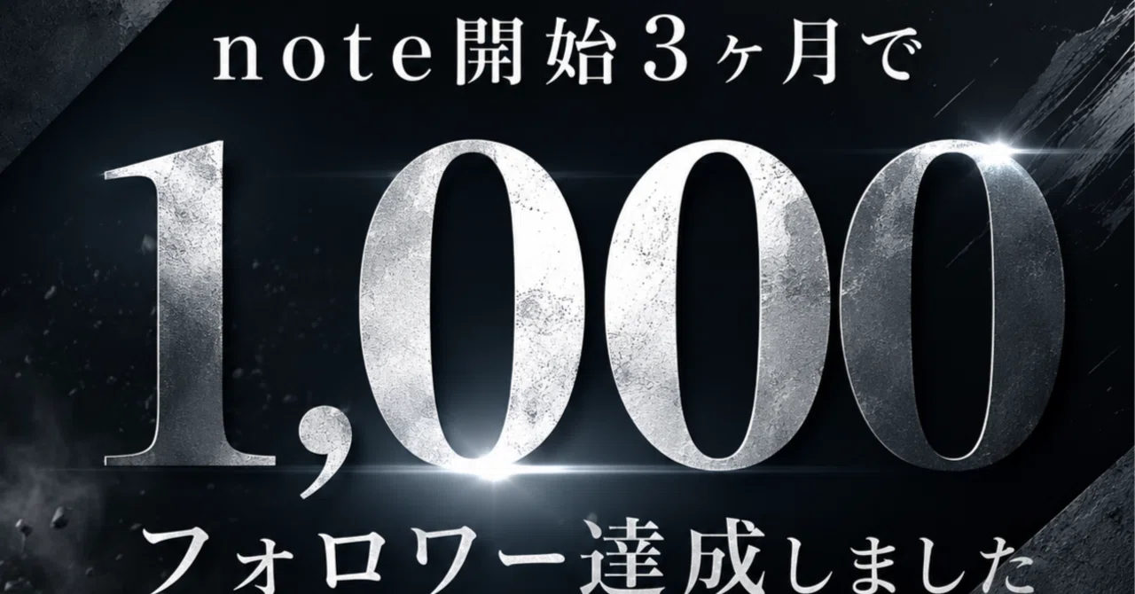 【感謝】note開始3ヶ月で1,000フォロワー達成しました｜J1 Strategy Lab｜受験×教育×AI 3ヶ月で1000人が支持してくれました