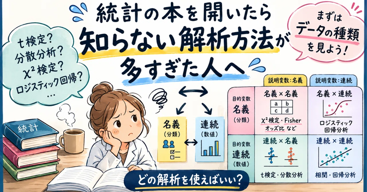 統計の本を開いたら、知らない解析方法が多すぎた人へ｜よすが