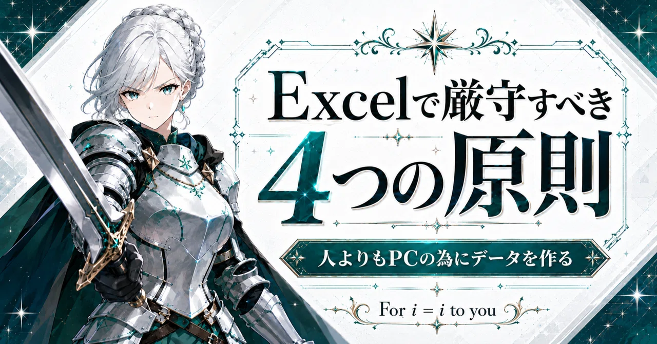 管理職必見】Excelでまず最初に教えるべき4つの原則｜しお缶@脱ずぼら