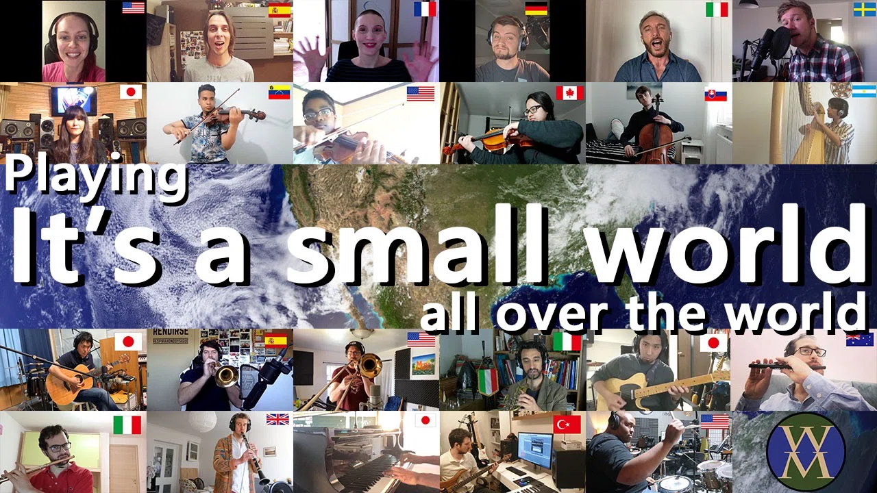 「It's a small world」7ヵ国語バージョンを世界14ヵ国総勢23名でテレワーク演奏｜worthwhilemusic