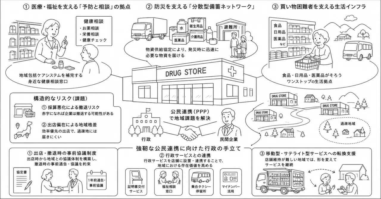 ドラッグストアは「店」ではなく地域インフラになれる〜人口減少時代の公民連携（PPP）という視点〜｜ogi_45