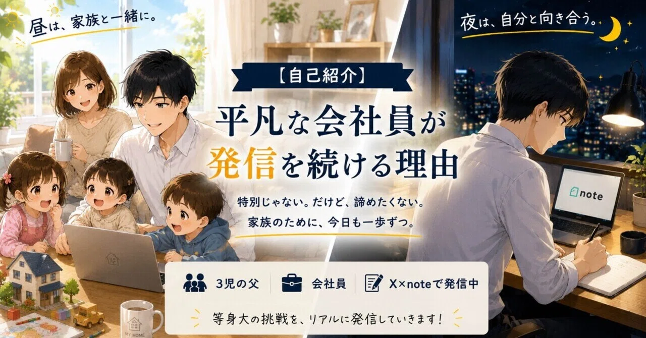【自己紹介】平凡な会社員が発信を続ける理由｜平社員｜X×noteで発信中📖 ️