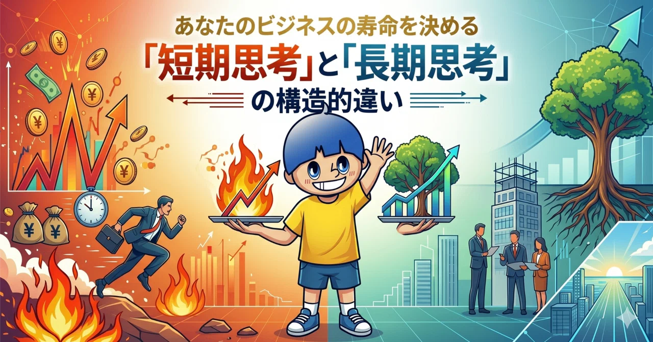 あなたのビジネスの寿命を決める「短期思考」と「長期思考」の構造的違い｜小山大輔 UTAGE集客の専門家