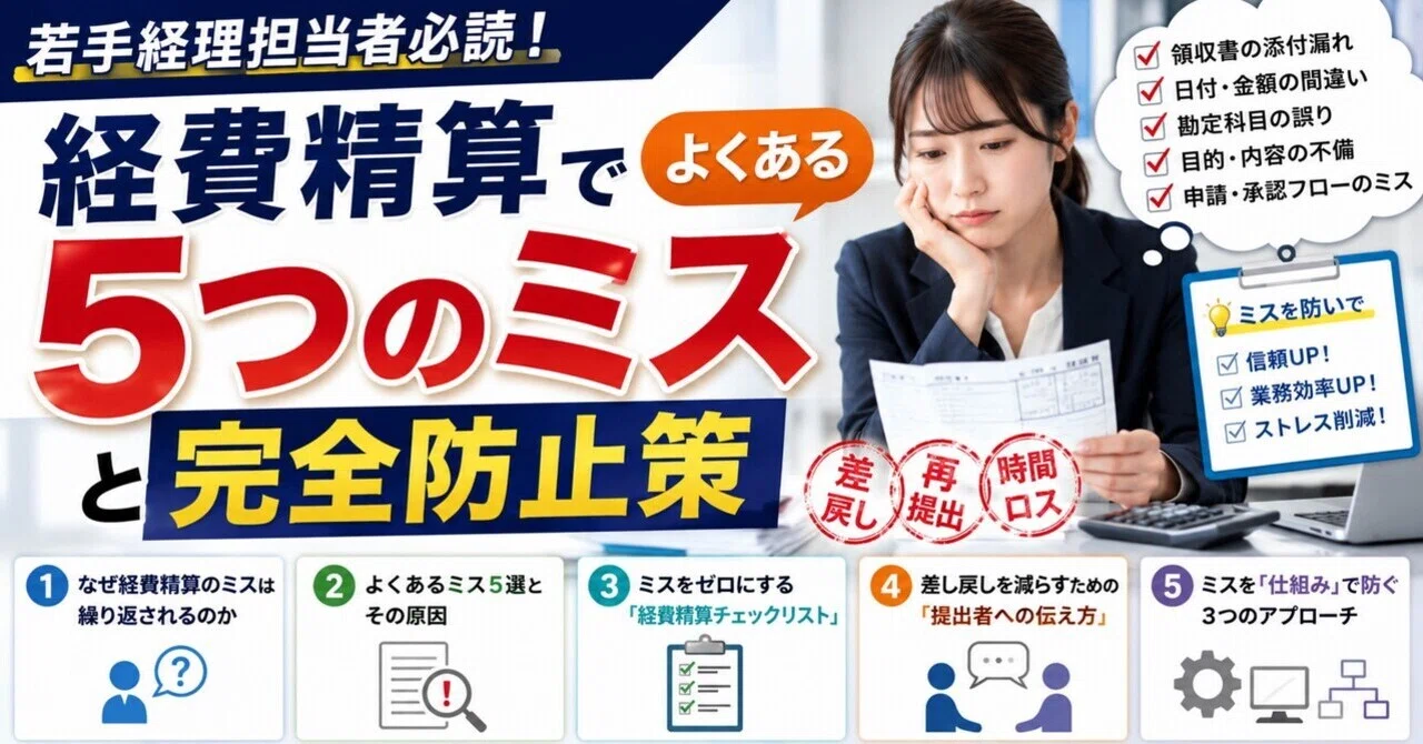 経費精算でよくある「5つのミス」と完全防止策【若手経理担当者必読】｜Aki@経理10年×経営分析