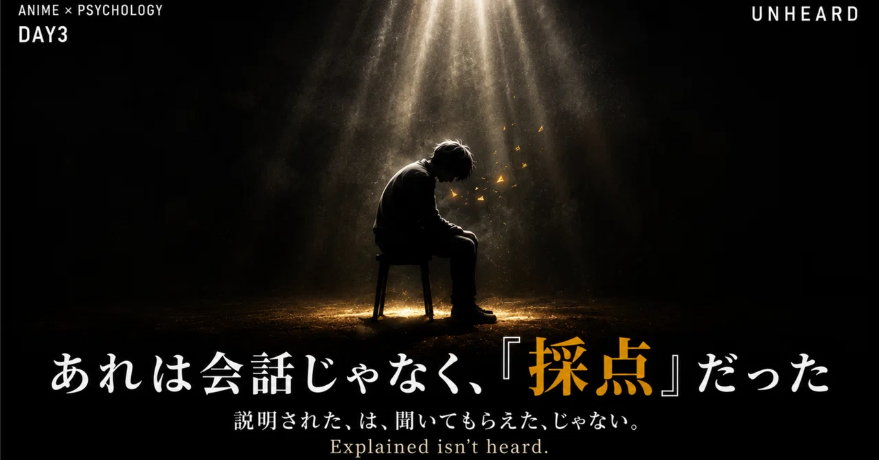 【Day3】「ちゃんと話したのに」息が詰まる──それは会話じゃなく、採点だった｜MKzK(ミカヅキ)｜調理師×Xとnote