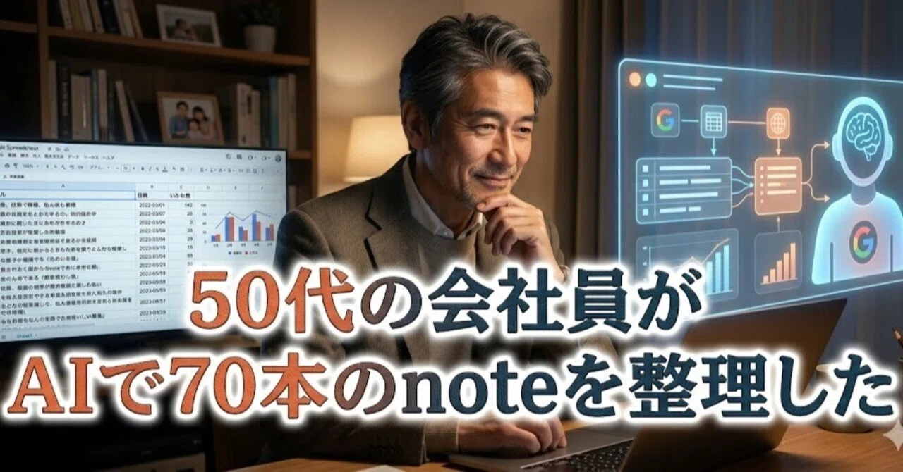 50代の会社員がAI（Grok）で70本のnoteを整理したら、過去の自分が見えてきた。｜COOL