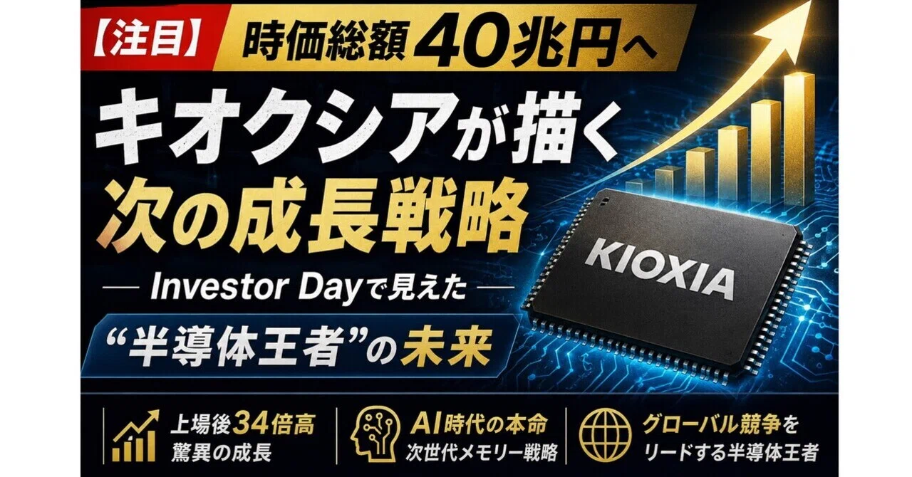 [Spotlight] Toward a Market Cap of 40 Trillion Yen: Kioxia's (285A ...