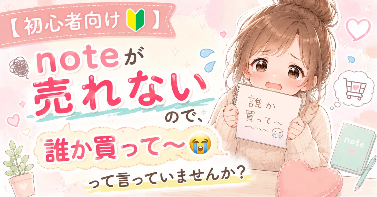 【初心者向け🔰】『noteが売れないので、誰か買って〜😭』って言っていませんか？｜さりぱむ｜副業失敗続き不器用ママのnote日記
