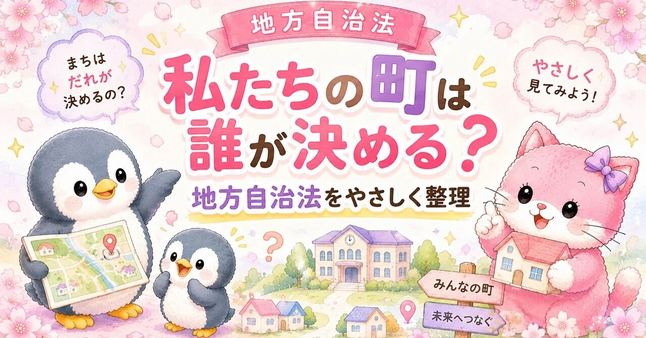 🌇1条私たちの町は誰が決める？地方自治法をやさしく整理！｜ツナおにぎり