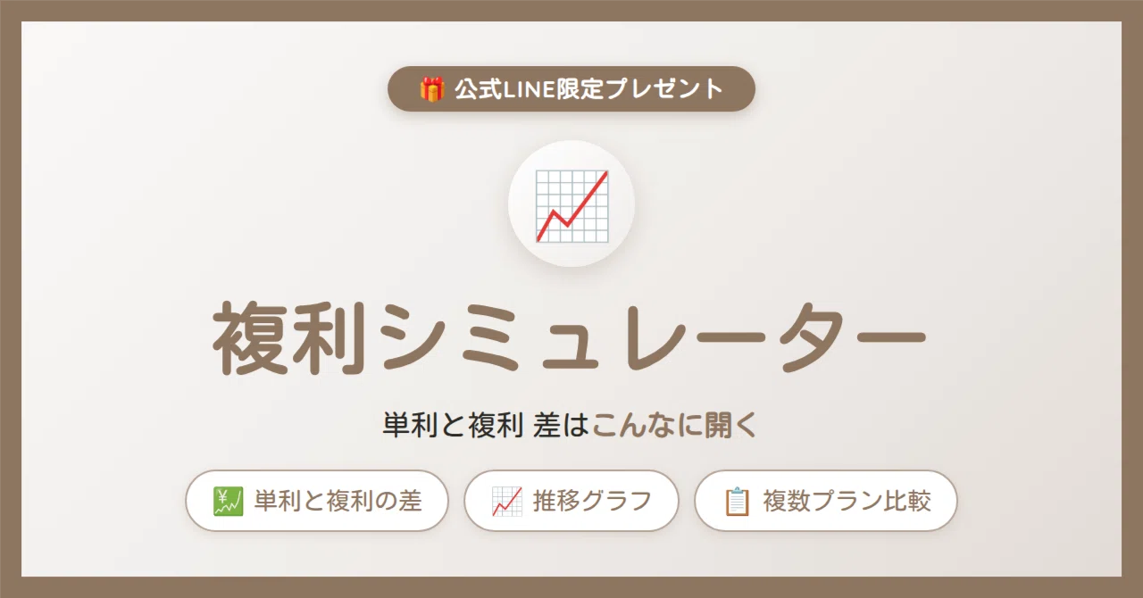 📈 複利シミュレーター｜enu-tools🌷｜enu（エヌ）📚 世界一やさしいお金の教科書
